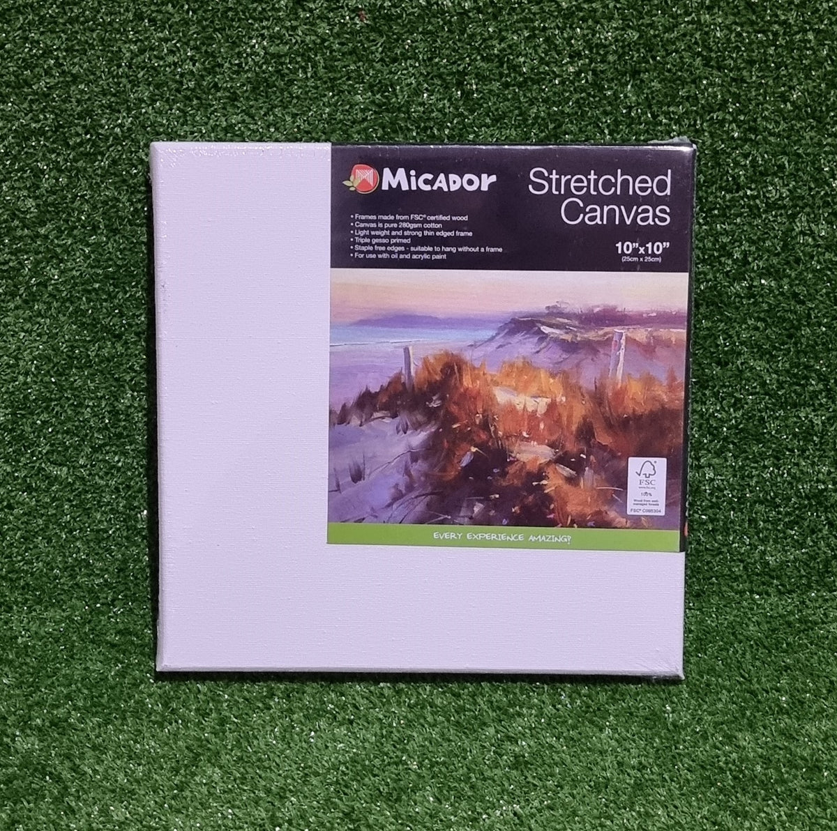 10inch x 10inch Micador Stretched Canvas | Canvas | Art & Craft Canvas for Kids & Adults ...