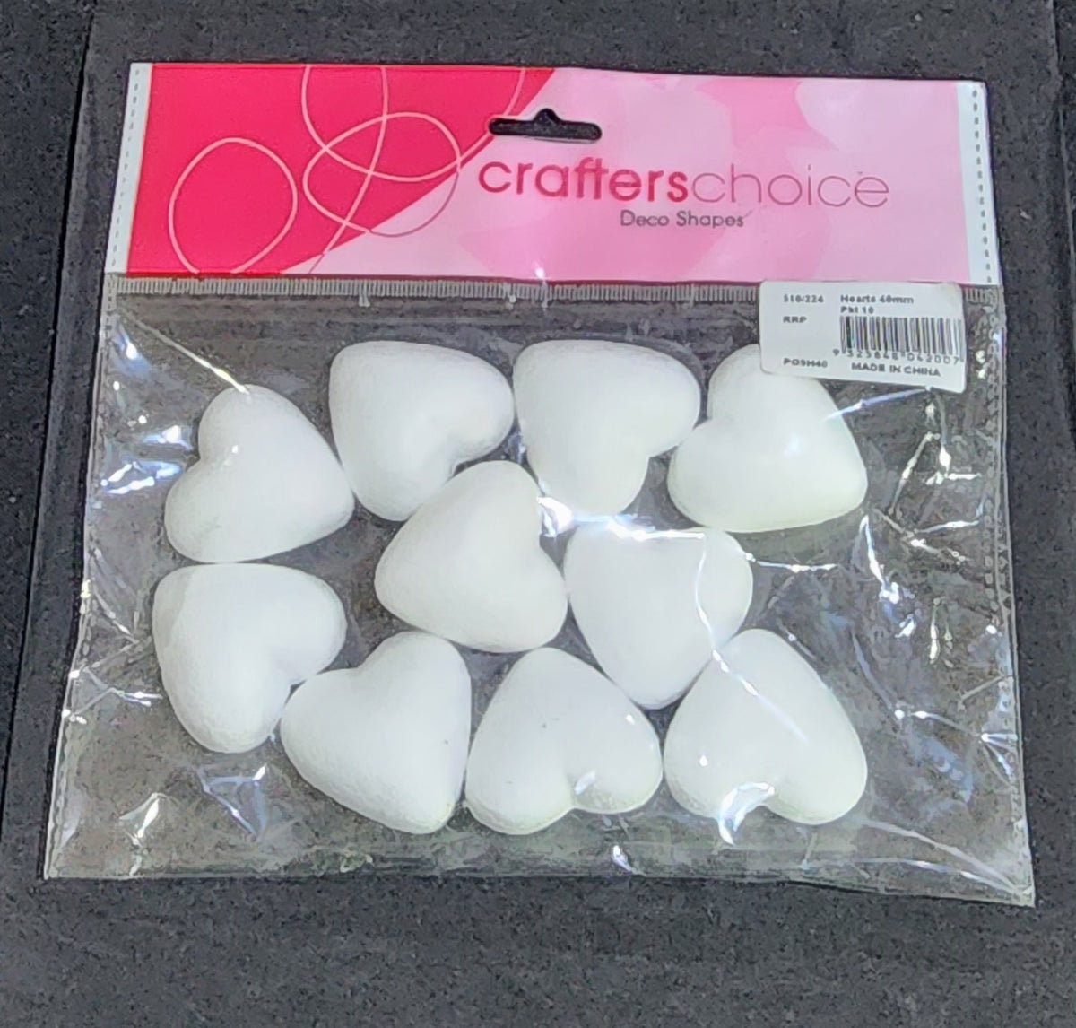 40mm Heart Shape Deco Foam | Deco foam Polystyrene Shapes ...