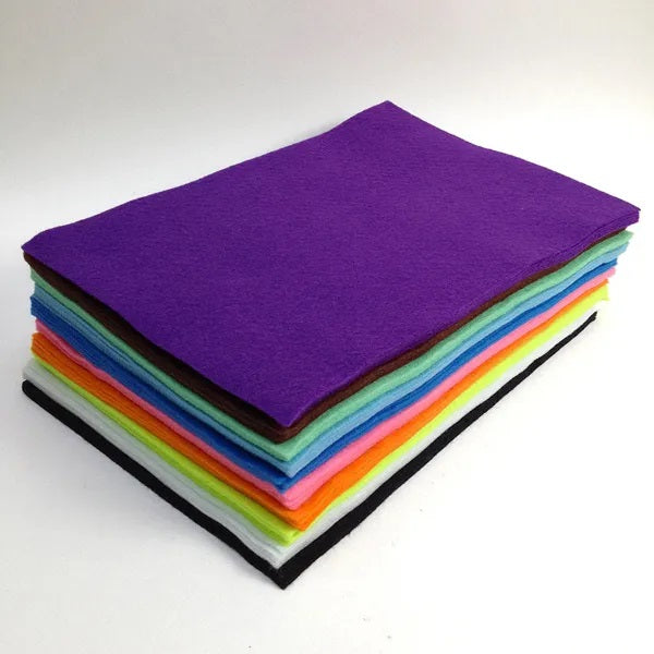 50 Sheets Assorted Colours Acrylic Felt Value Pack | Pre Cut Felting ...