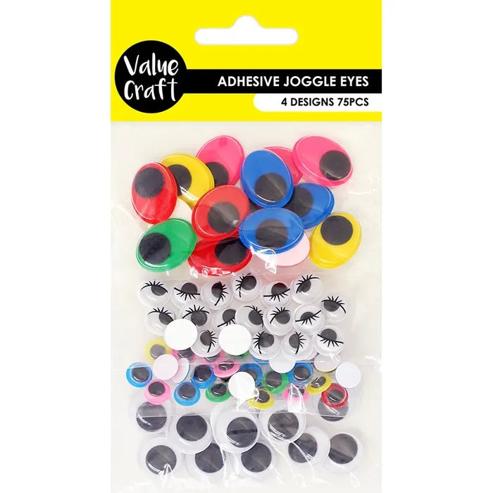 Adhesive Assorted Designs Joggle Eyes | Googly or Wiggle Eye | Doll ...