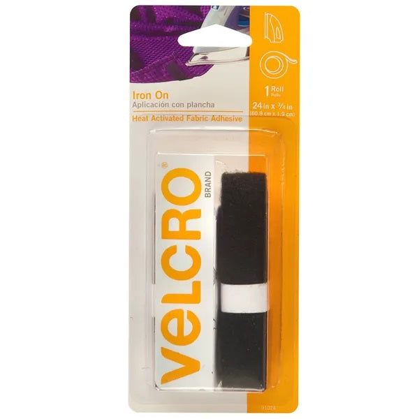 Black Colour Iron On Hook & Loop Velcro Tape | Heavy Duty Velcro Strap ...