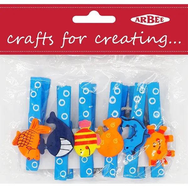 Wooden Ocean Theme Craft Large Pegs | Craft Tiny Pegs | Craft Wooden ...