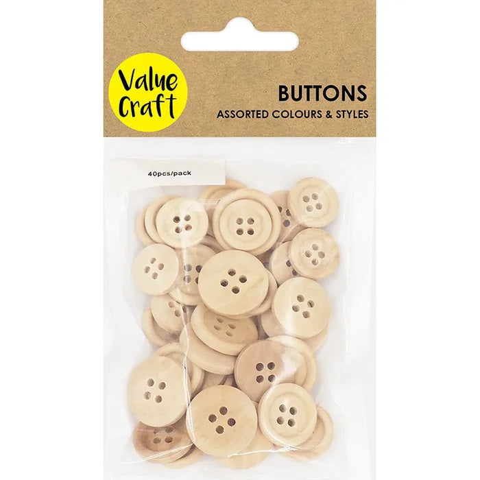 1.5cm - 2cm Craft Wooden Buttons | Craft Buttons | Sewing Buttons ...