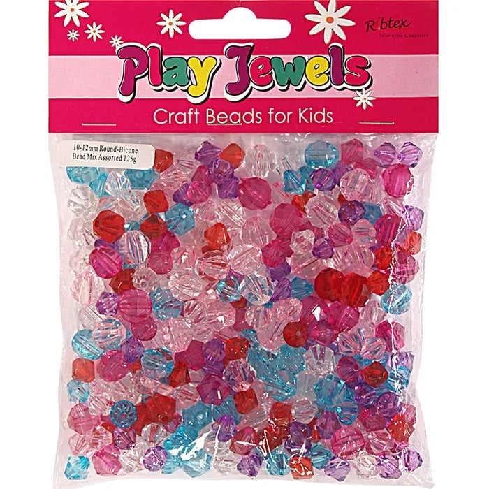 10mm-12mm Round & Bicone Shapes Beads | Jewellery Making Beads | Kids ...