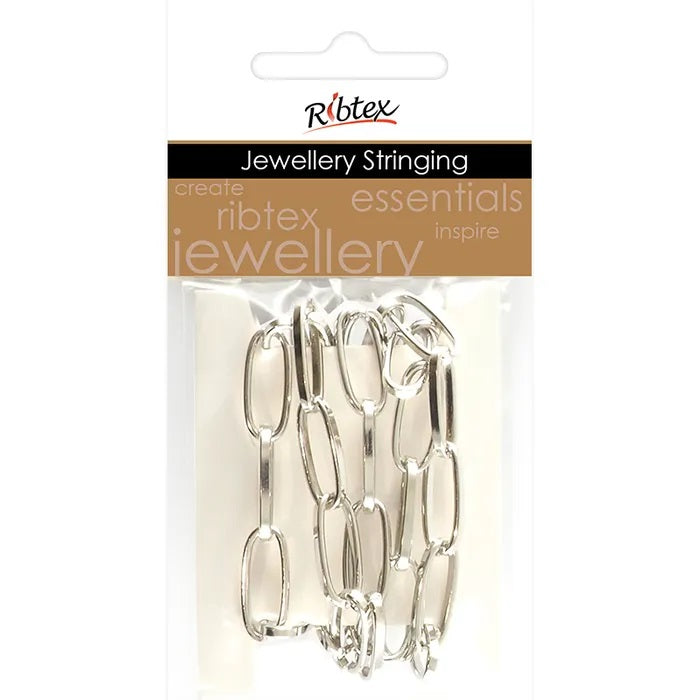 15mm x 8mm Metal Alloy Oval Link Chain | Jewellery Making Stringing ...