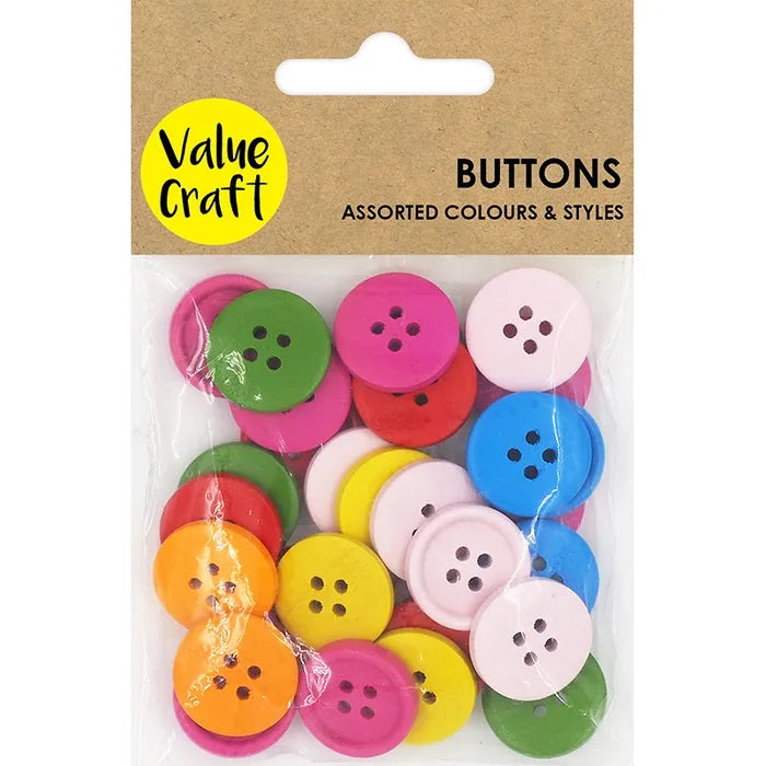 2cm Craft Wooden Buttons | Craft Buttons | Sewing Buttons | Craft ...