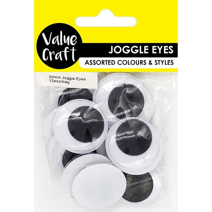 30mm Round Craft Joggle Eyes | Googly or Wiggle Eye | Toy Making Eye ...