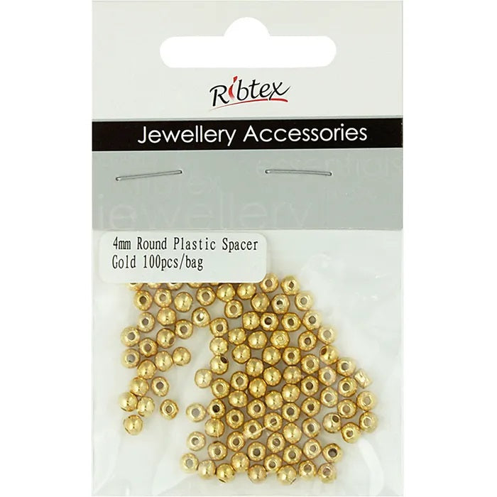 4mm Round Plastic Spacers (available in 2 colours) | Jewellery Making ...