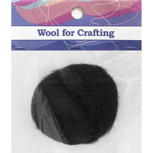 Black Colour Combed Wool | Crafting Wool | Felting Supplies | Knitting ...