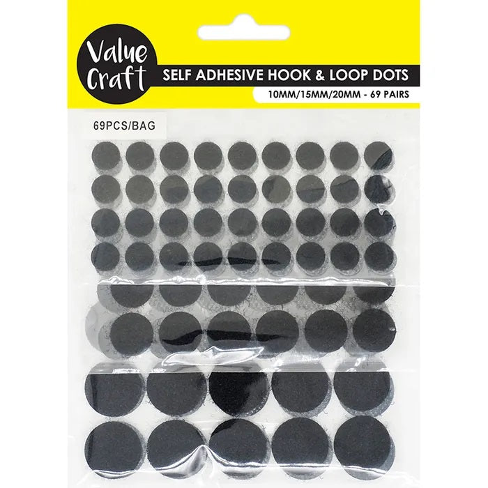 Black Colour Hook & Loop Self Adhesive Dots | Adhesive Velcro Pads ...