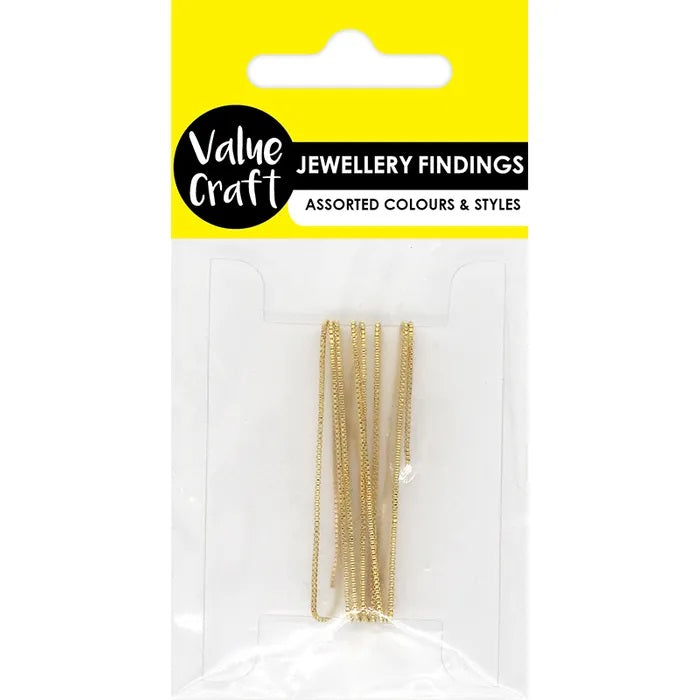Gold Colour Box Chain | Jewellery Making Stringing Accessories ...