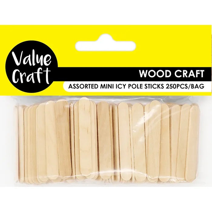 Natural Mini Wooden Icy Pole Sticks | Craft Wooden Popsicle Sticks ...