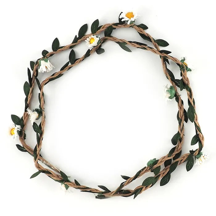 Plaited Twine with Leaf & Daisy String | Artificial Flower Party ...