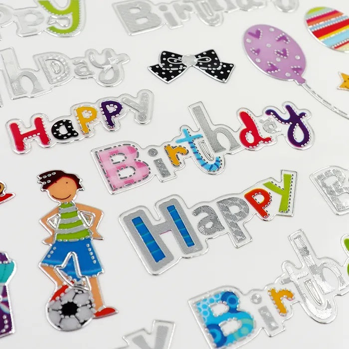 Self Adhesive Happy Birthday Craft Stickers | Scrapbooking Stickers ...