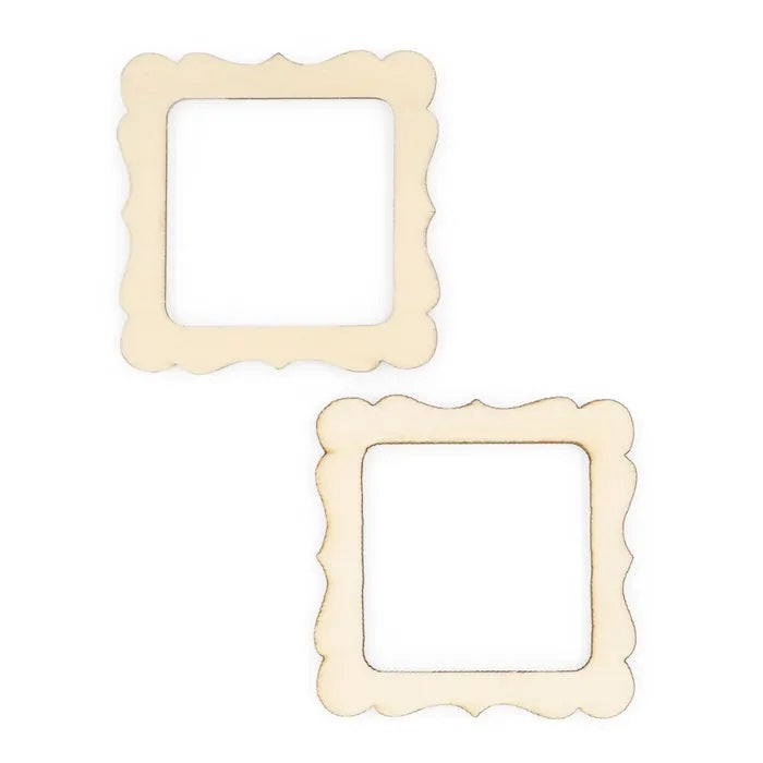Wooden Square Shape Frame Embellishments | Craft Animal Embellishments ...