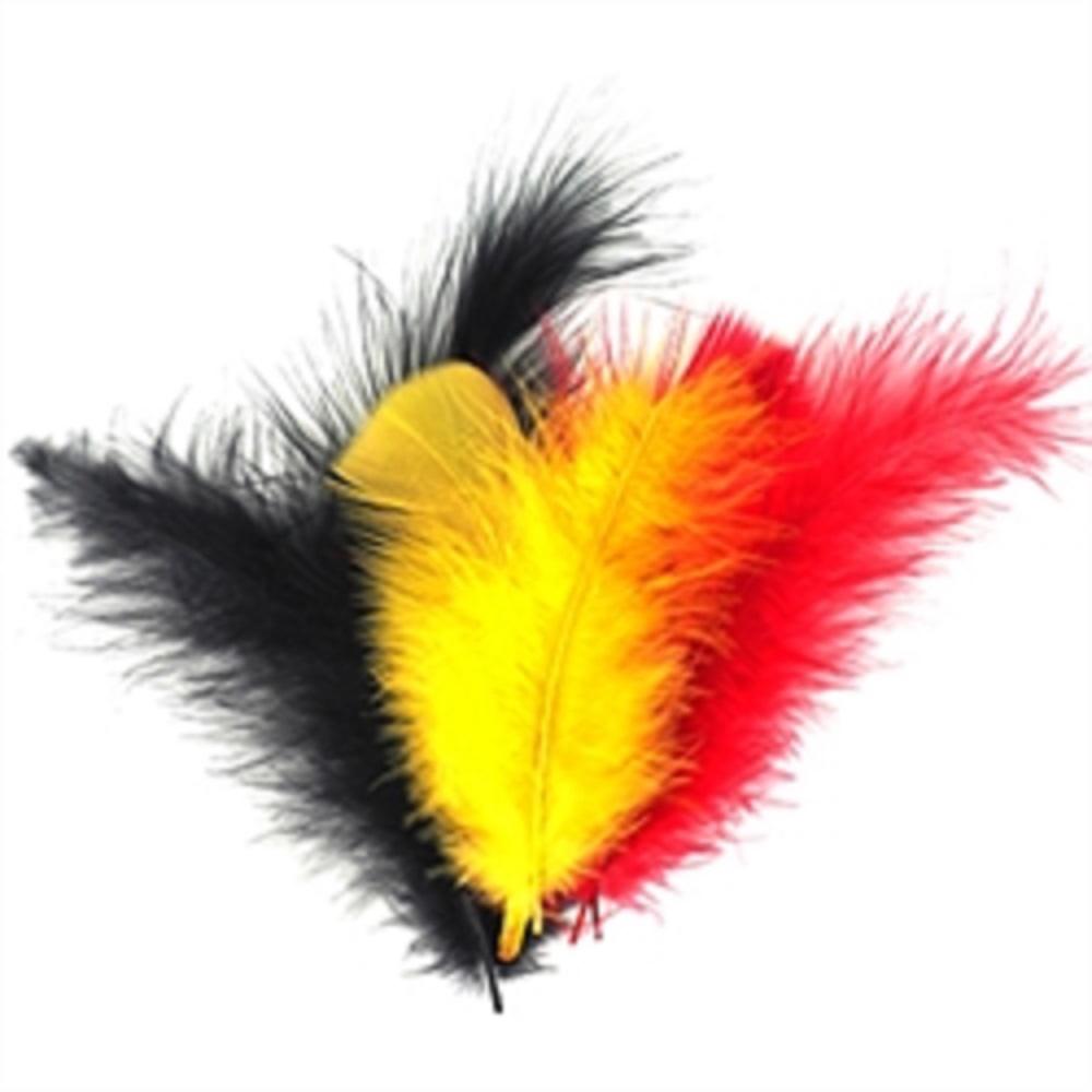 Red, Black & Yellow Craft Feathers | Artificial Feathers | Synthetic ...