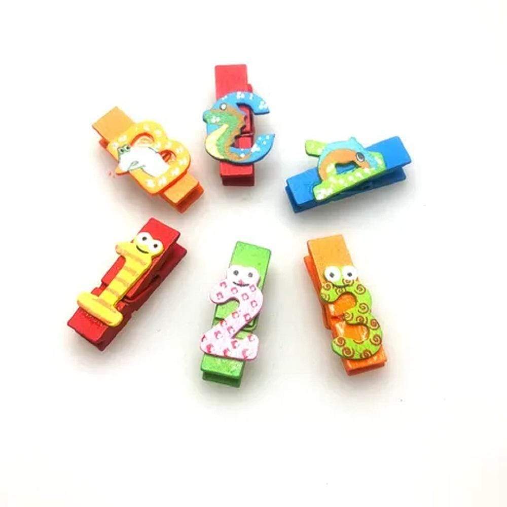 Wooden ABC123 Theme Craft Mini Pegs | Craft Tiny Pegs | Craft Wooden ...