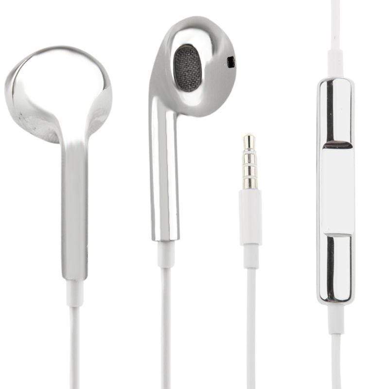 Metallic Plated Stereo Earpods Volume Control & Mic Headset Earphones ...