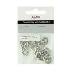 Metal Alloy Open Heart Charms | Jewellery Making Accessories ...