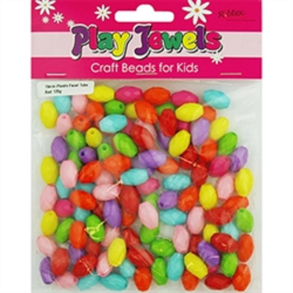 15mm Plastic Faceted Tube Shape Beads | Jewellery Making Beads ...
