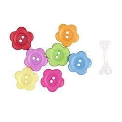 Plastic Flower Buttons with Thread | Craft Buttons | Sewing Buttons ...