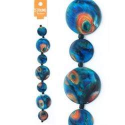 Peacock Design Disc Shell Strung Beads | Jewellery Making Beads ...