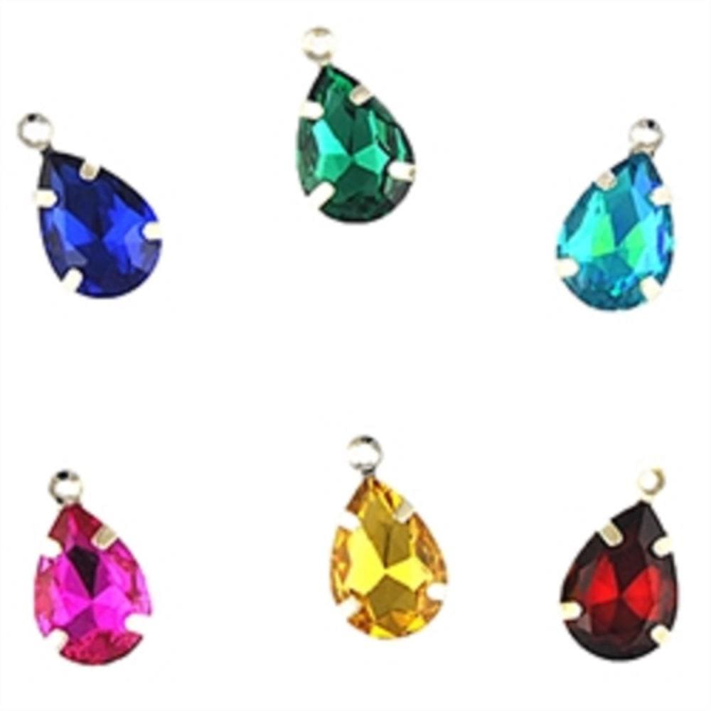 Assorted Colours Teardrop Rhinestone Pendant Charms | Jewellery Making ...